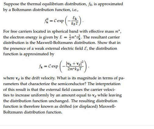 Suppose the thermal equilibrium distribution, f_0, is | Chegg.com