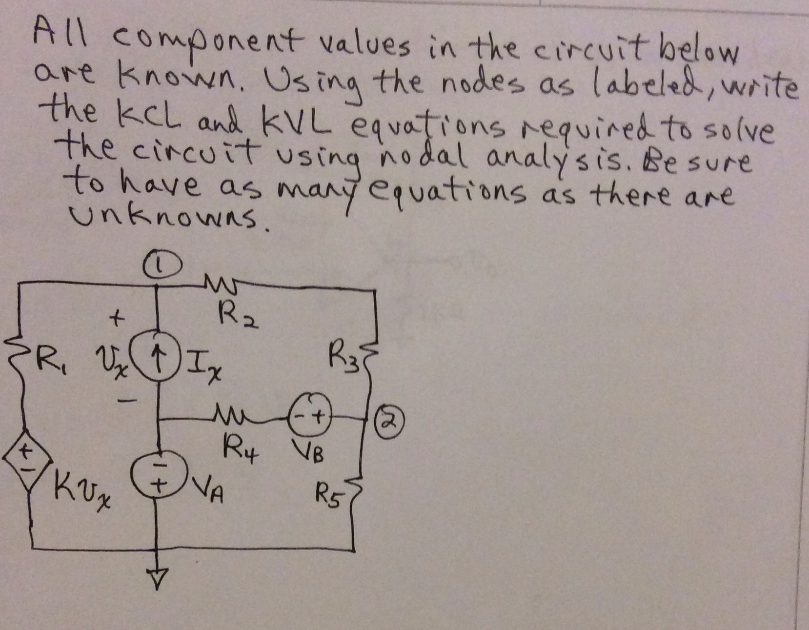 Solved All component values in the circuit below are known. | Chegg.com