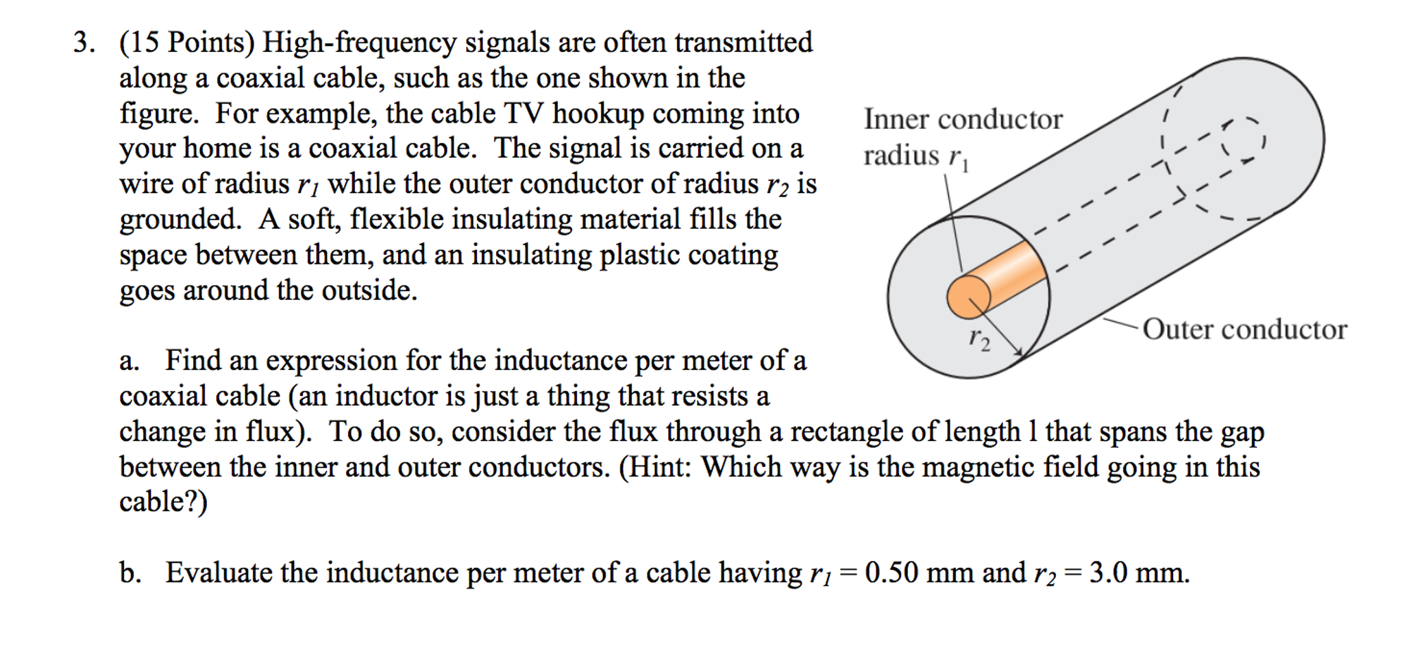 Solved High-frequency signals are often transmitted along a | Chegg.com