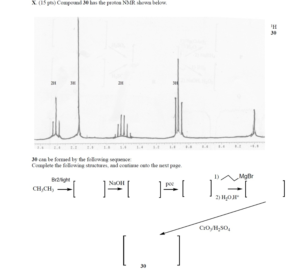 Solved Compound 30 has the proton NMR shown below. 30 can | Chegg.com