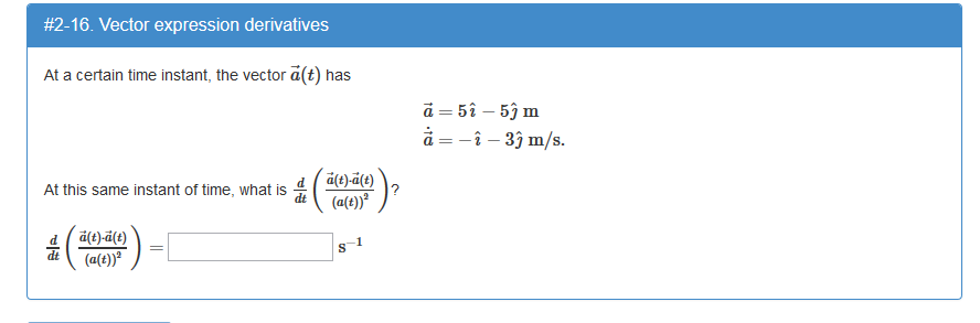 Solved At a certain time instant, the vector a(t) has | Chegg.com
