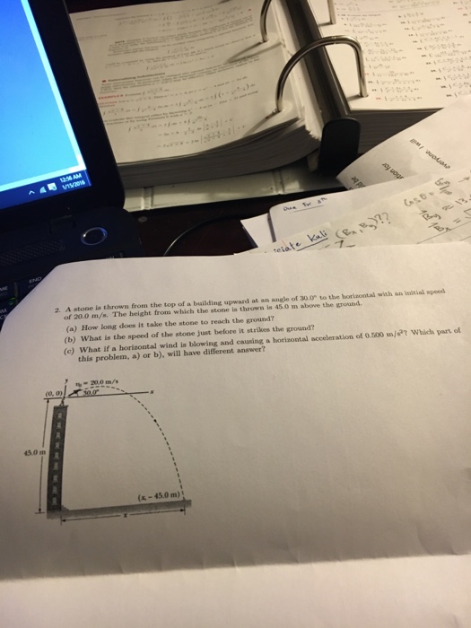 Solved A stone is thrown from the top of building up ward of | Chegg.com