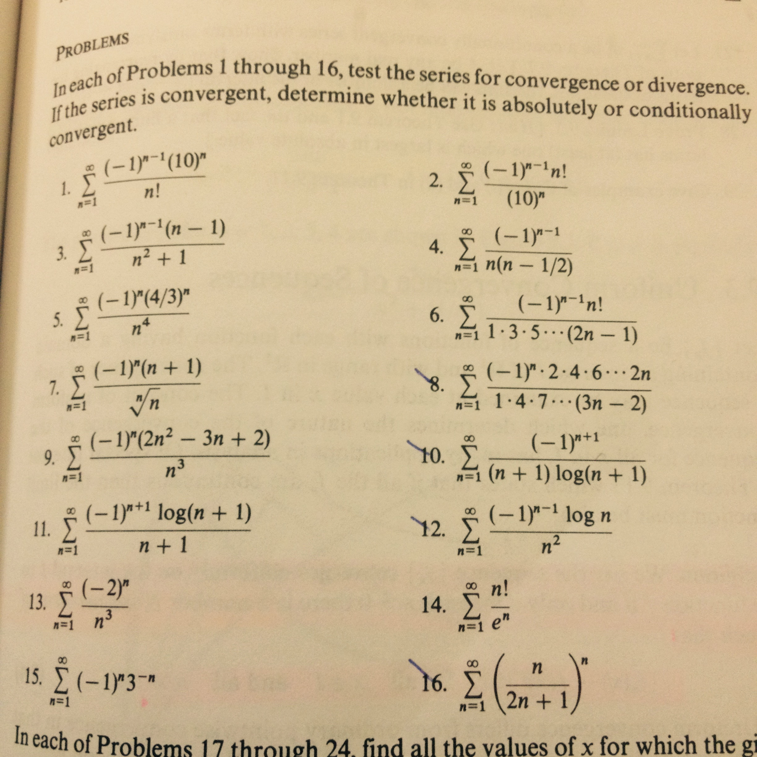 Solved In each of Problems 1 through 16, test the series for | Chegg.com