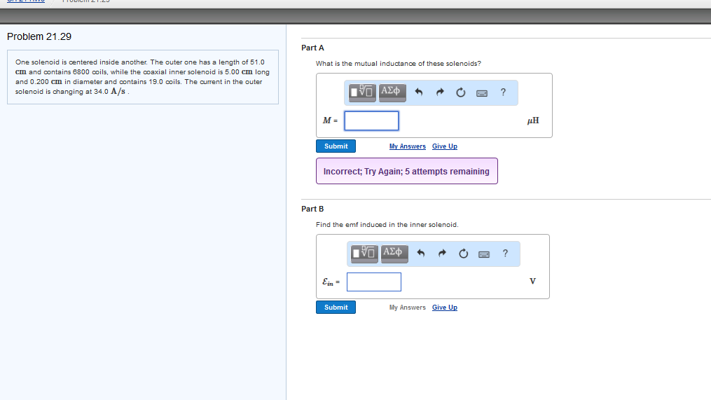Solved One solenoid is centered inside another. The outer | Chegg.com