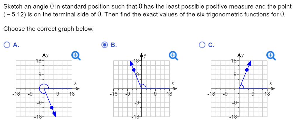 Solved Sketch an angle theta in standard position such that | Chegg.com