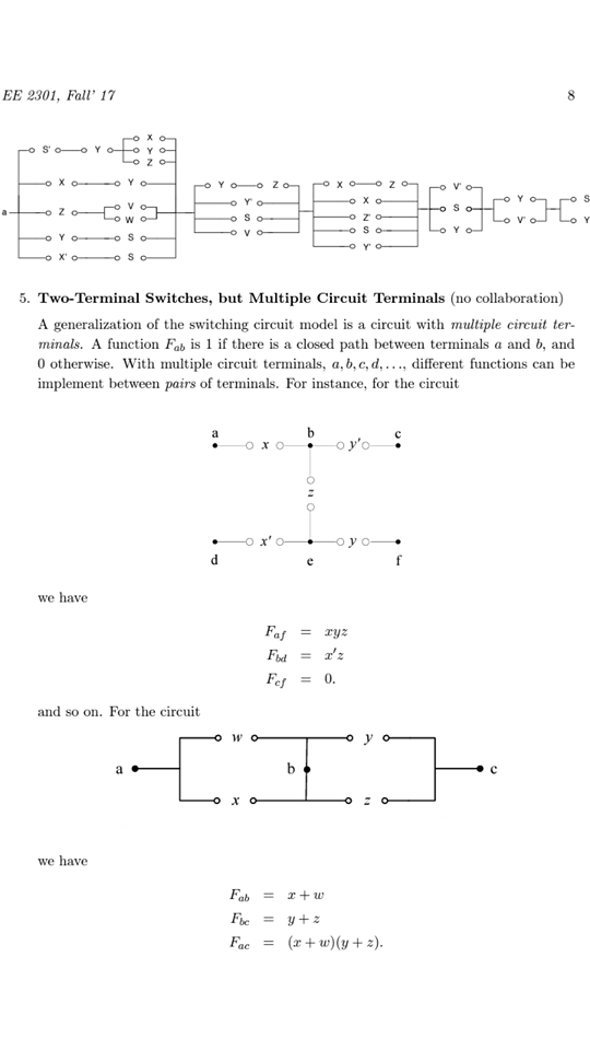 Solved Two-Terminal Switches, but Multiple Circuit Terminals | Chegg.com