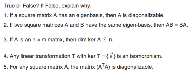 Solved True or False? If False, explain why. 1. If a square | Chegg.com