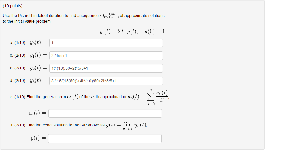 Solved Use the Picard-Lindeloef iteration to find a sequence | Chegg.com