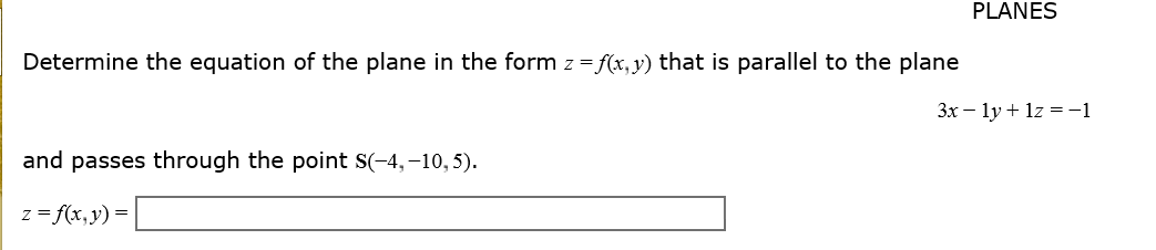 Solved Determine the equation of the plane that is parallel | Chegg.com