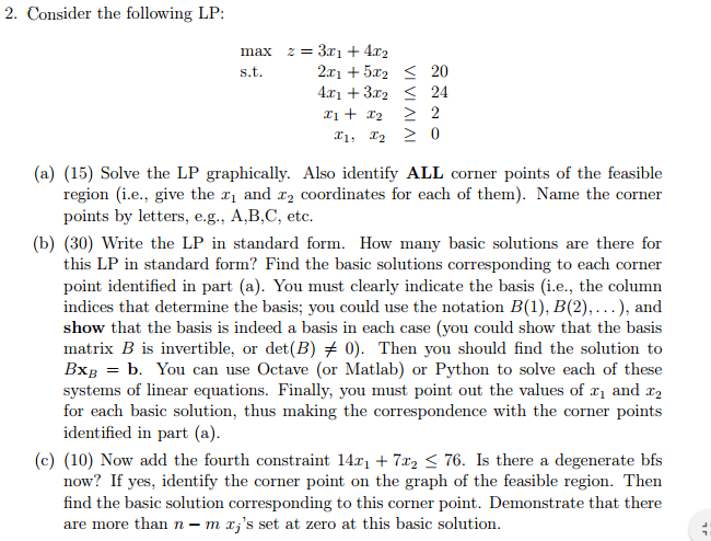 Solved Consider the following LP: Solve the LP graphically. | Chegg.com