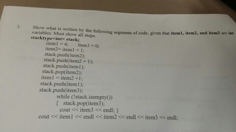 Solved Show what is written by the following segments of | Chegg.com