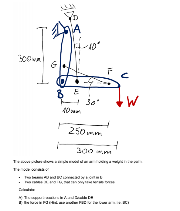 Solved The above picture shows a simple model of an arm | Chegg.com