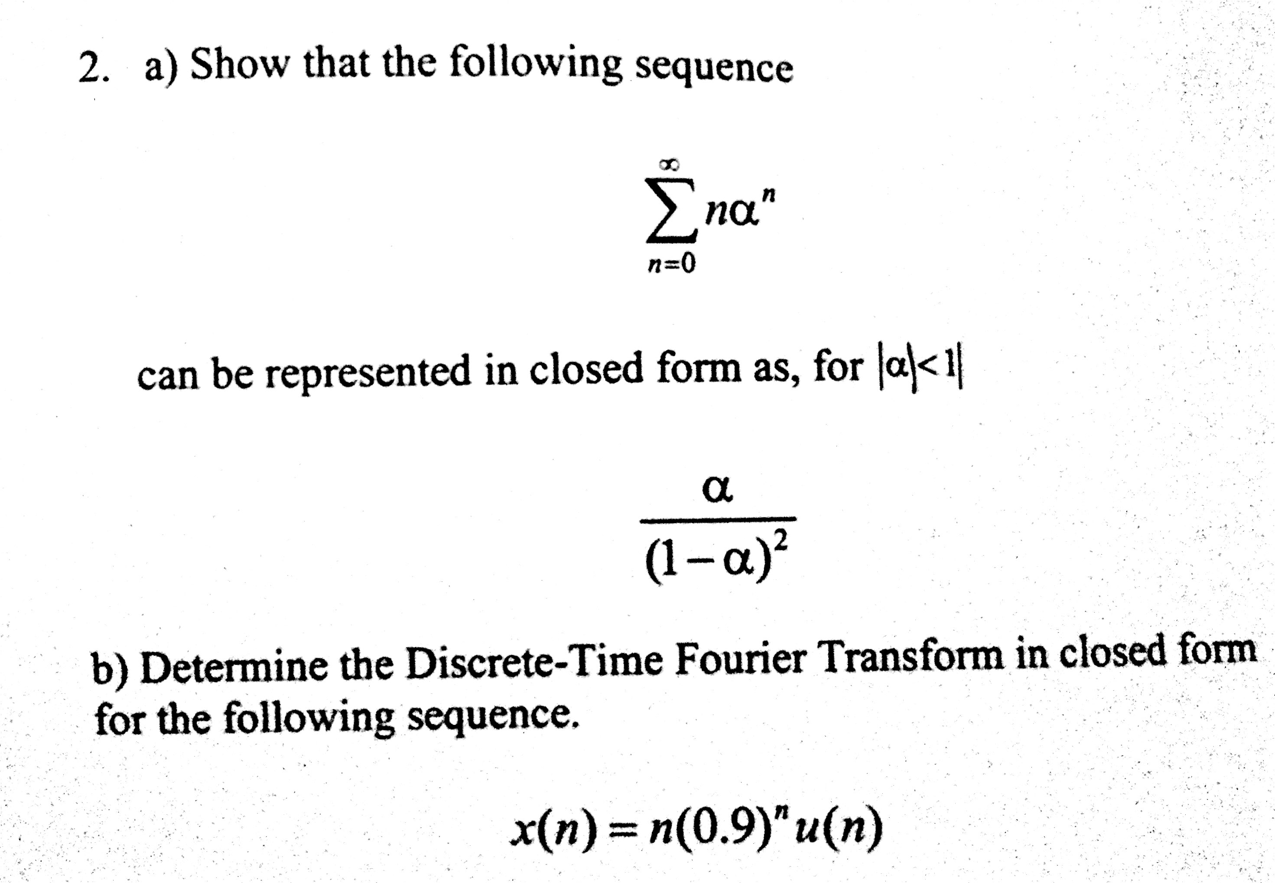 Solved Show that the following sequence can be represented | Chegg.com