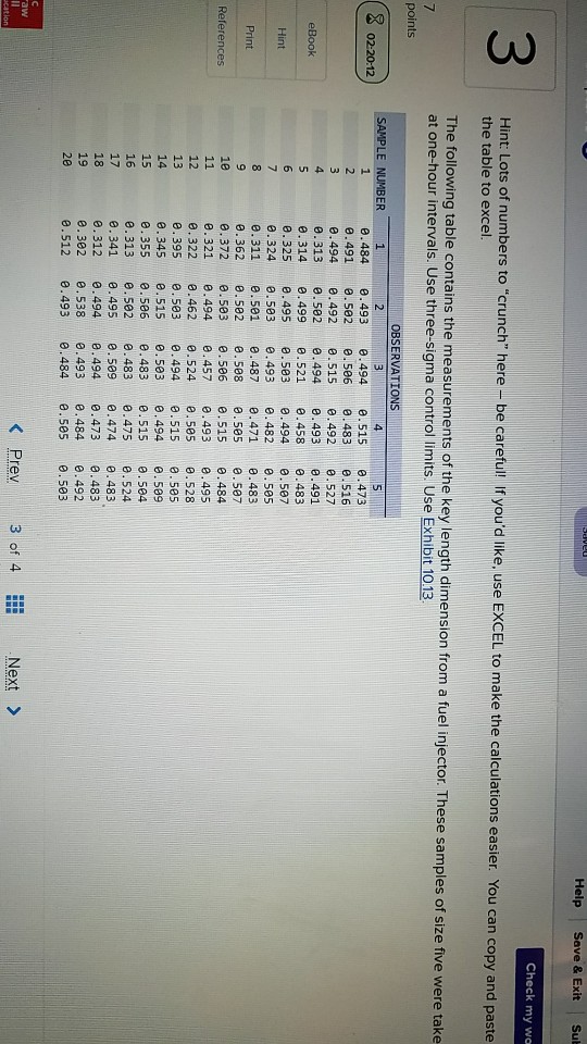 Help Save & Exit Sub Check my wo 3 Hint: Lots of | Chegg.com