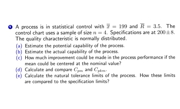 Solved Process Capability Ratios | Chegg.com