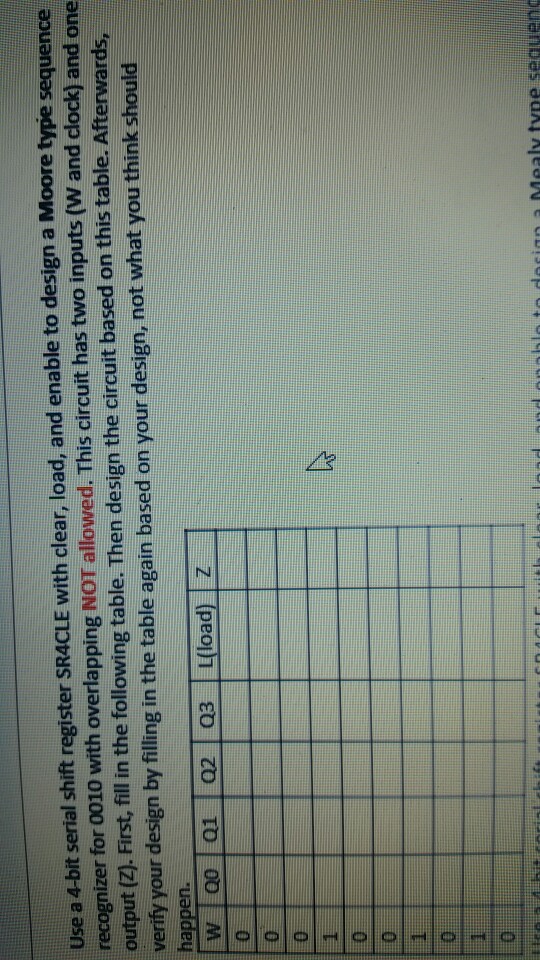 Solved Use a 4-bit serial shift register SRACLE with clear, | Chegg.com