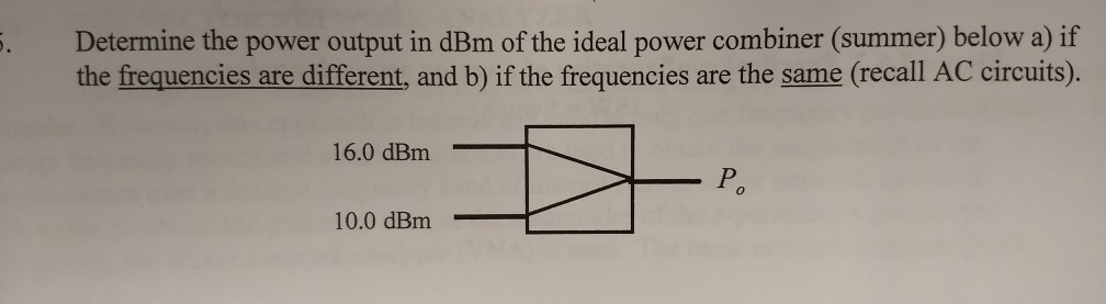 Solved . Determine the power output in dBm of the ideal | Chegg.com