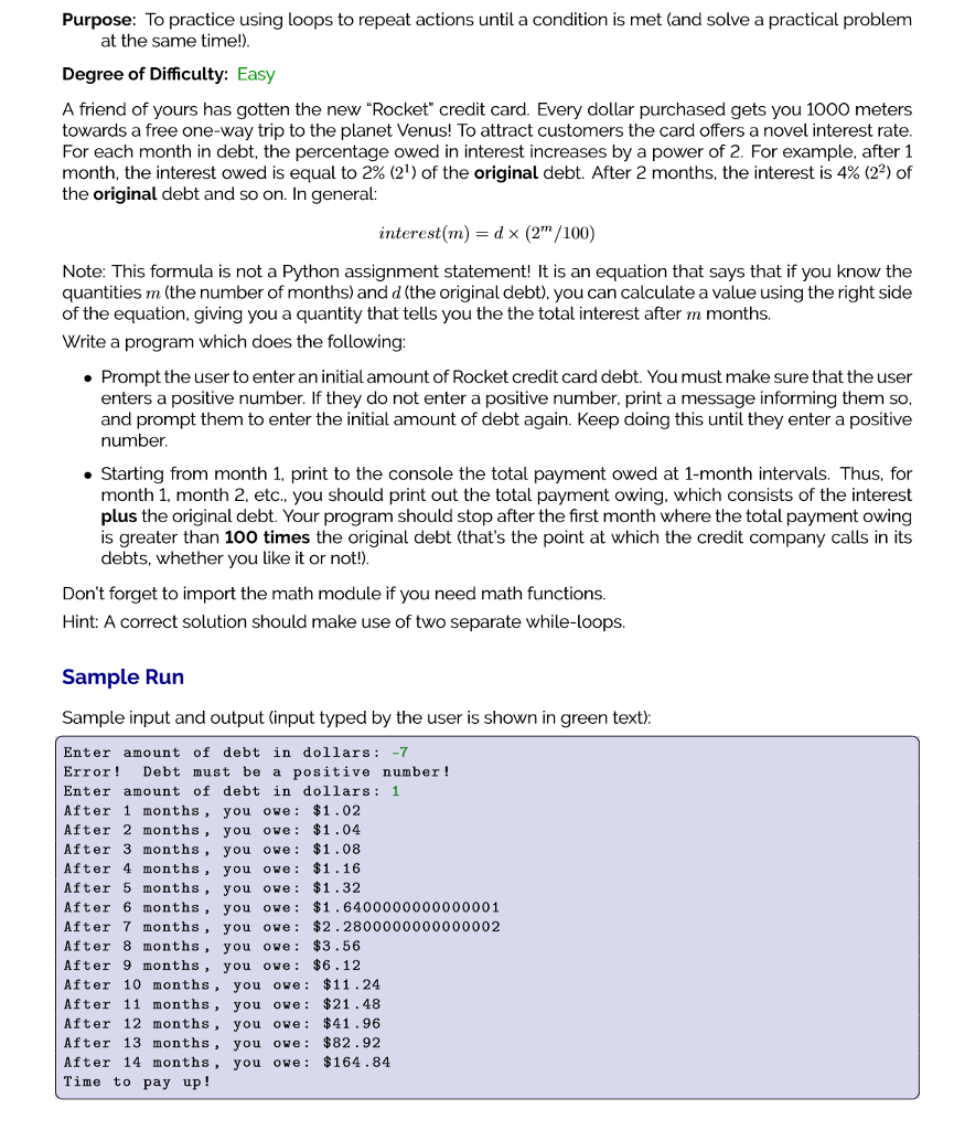 Solved Problems With Loops Programming In Python 3 No Idea 5712