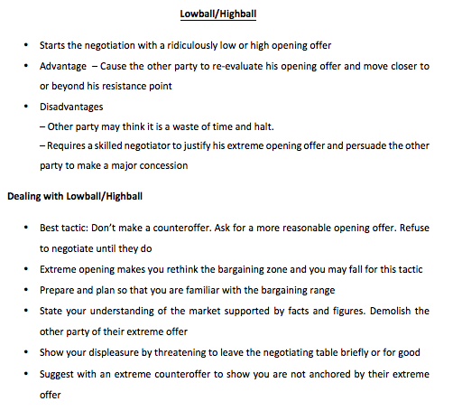 Solved Lowball/Highball Starts the negotiation with a | Chegg.com