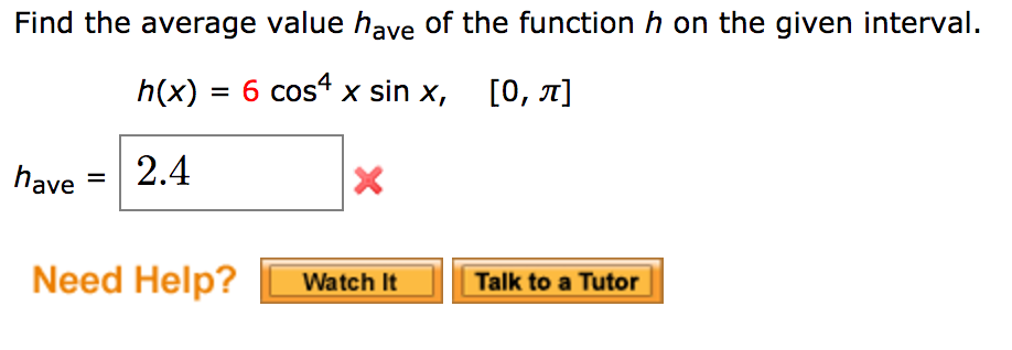 Solved Find the average value h_ave of the function h on the | Chegg.com