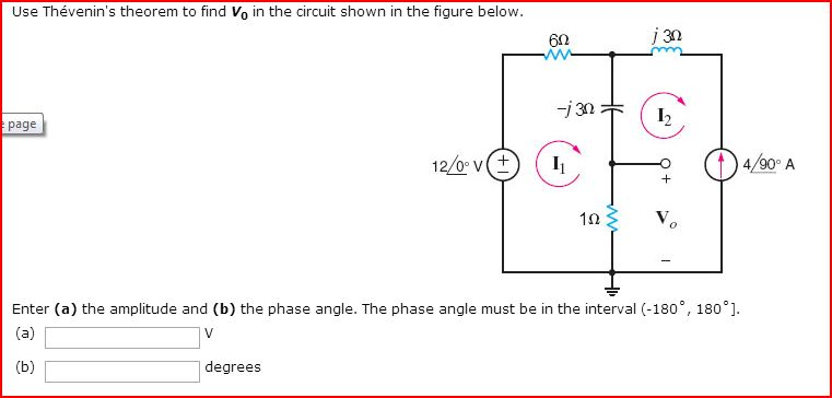 Solved Use Thevenin's theorem to find V_0 in the circuit | Chegg.com