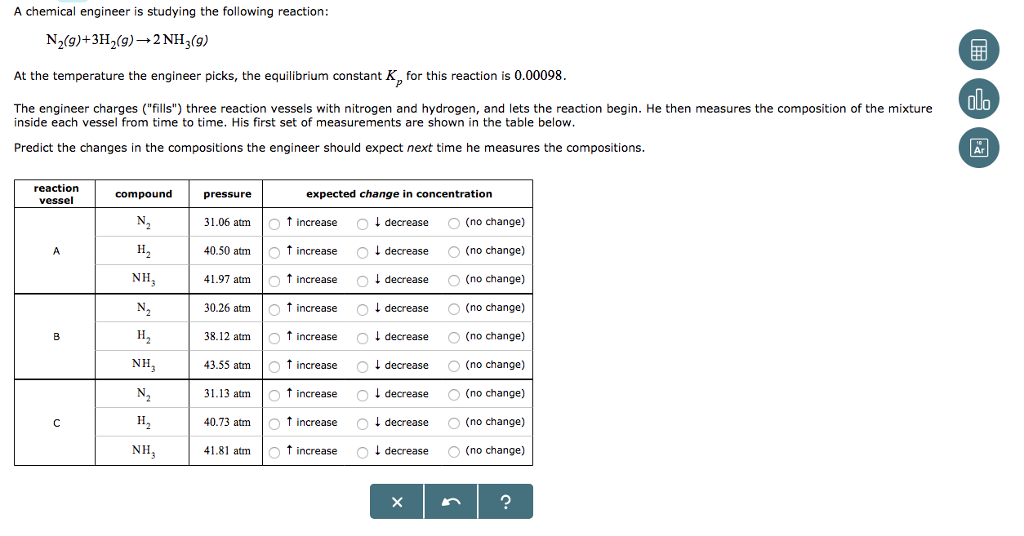 Solved A chemical engineer is studying the following | Chegg.com