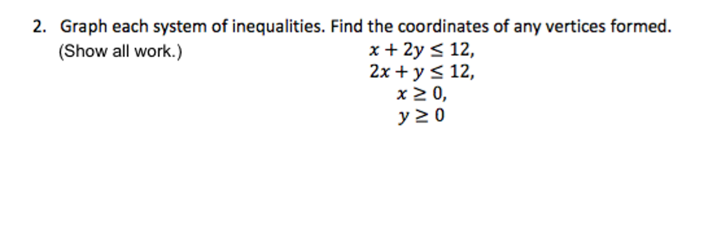 Solved Graph each system of inequalities. Find the | Chegg.com