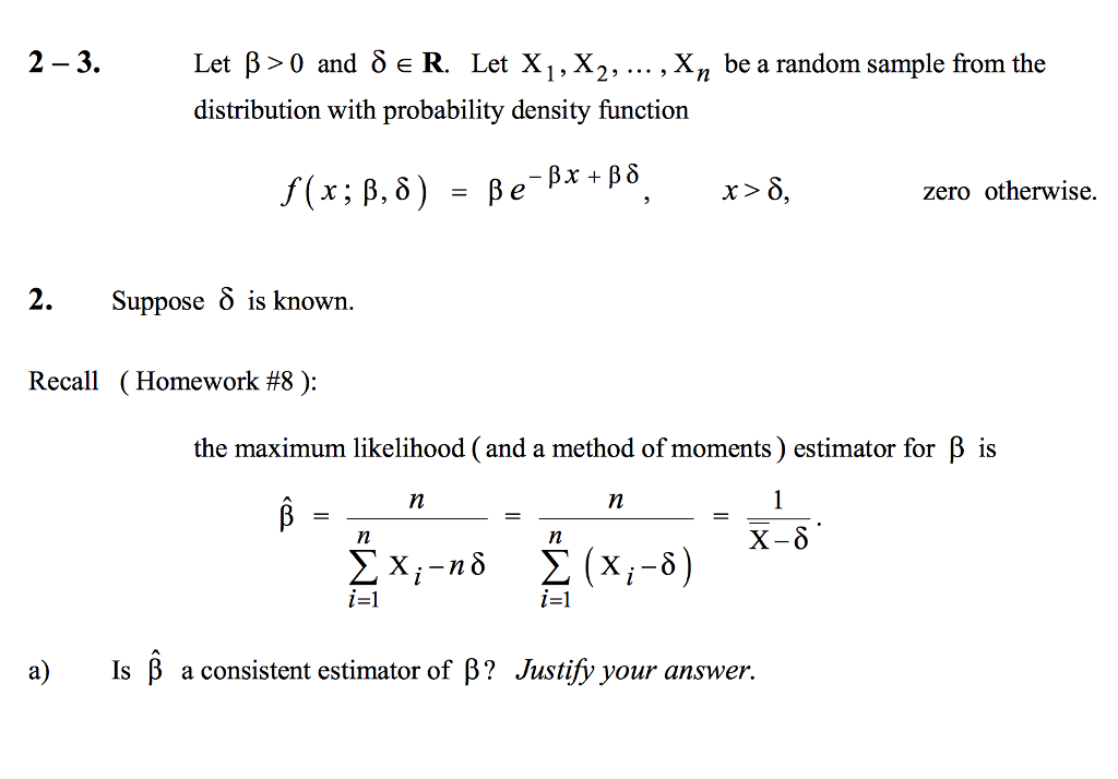 Solved 2-3. Let ?> 0 and ? E R. distribution with | Chegg.com