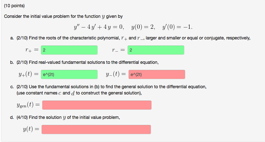 Solved Consider The Initial Value Problem For The Function Y 5287