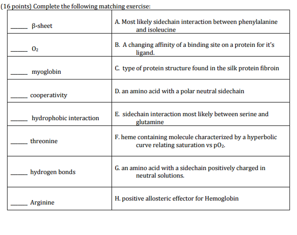 Solved Complete the following matching problem. | Chegg.com