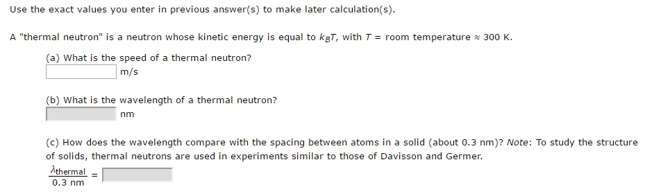 Solved Use the exact values you enter in previous answer(s) | Chegg.com