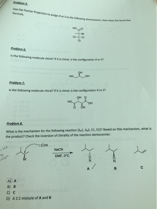 Solved Use the Fischer Projection to assign R or S to the | Chegg.com