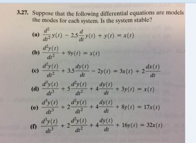 Solved Suppose that the following differential equations are | Chegg.com