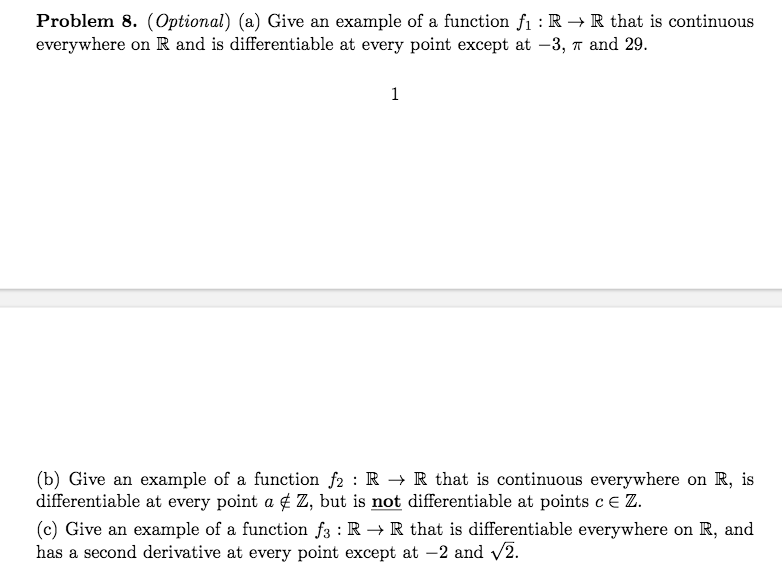 Give an example of a function f_1: R rightarrow R | Chegg.com