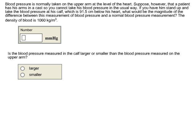 Solved Blood pressure is normally taken on the upper arm at | Chegg.com