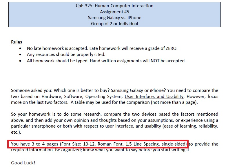 Solved CpE-325: Human-Computer Interaction Assignment #5 | Chegg.com