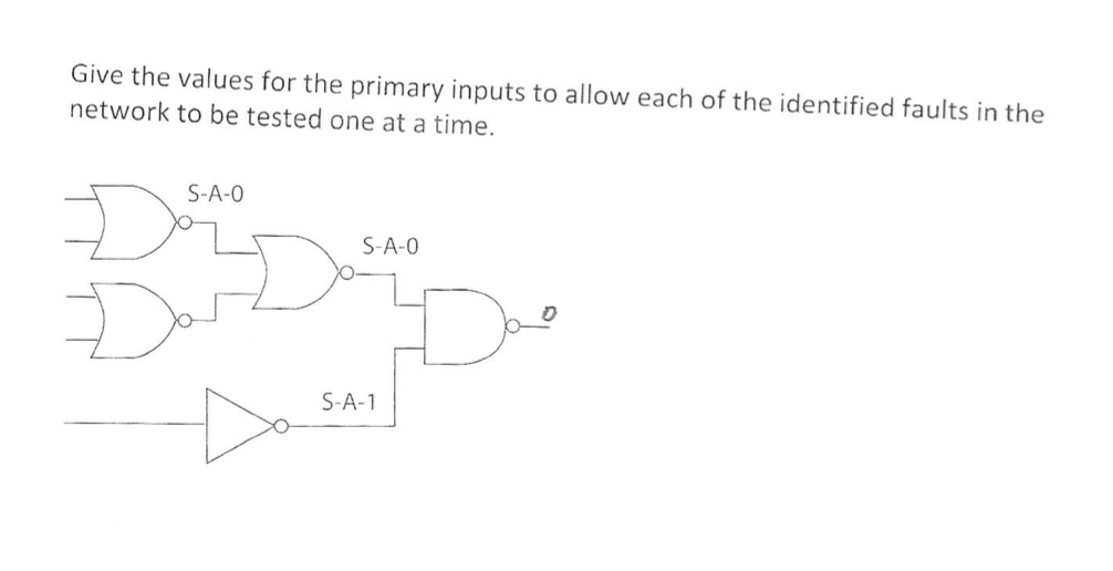 Solved Give the values for the primary inputs to allow each | Chegg.com