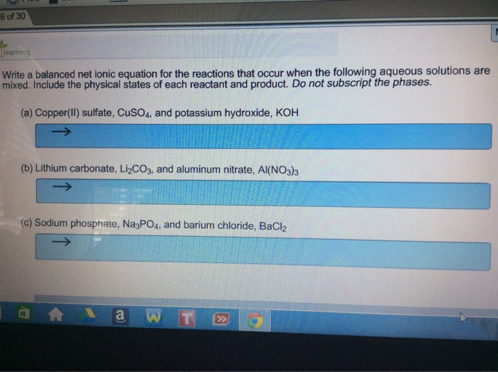 Solved Net-ionic equations, help! | Chegg.com