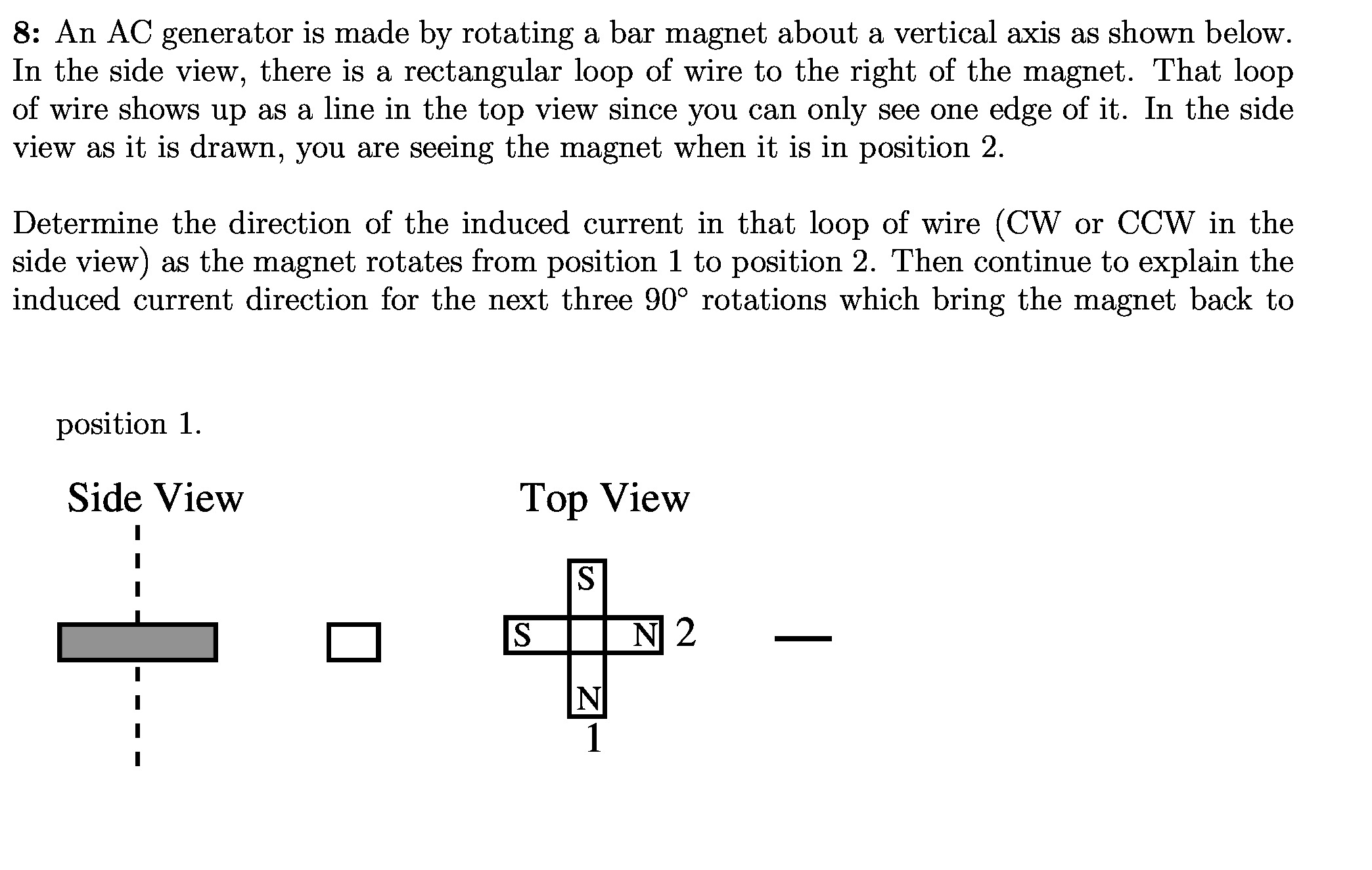 An AC generator is made by rotating a bar magnet | Chegg.com