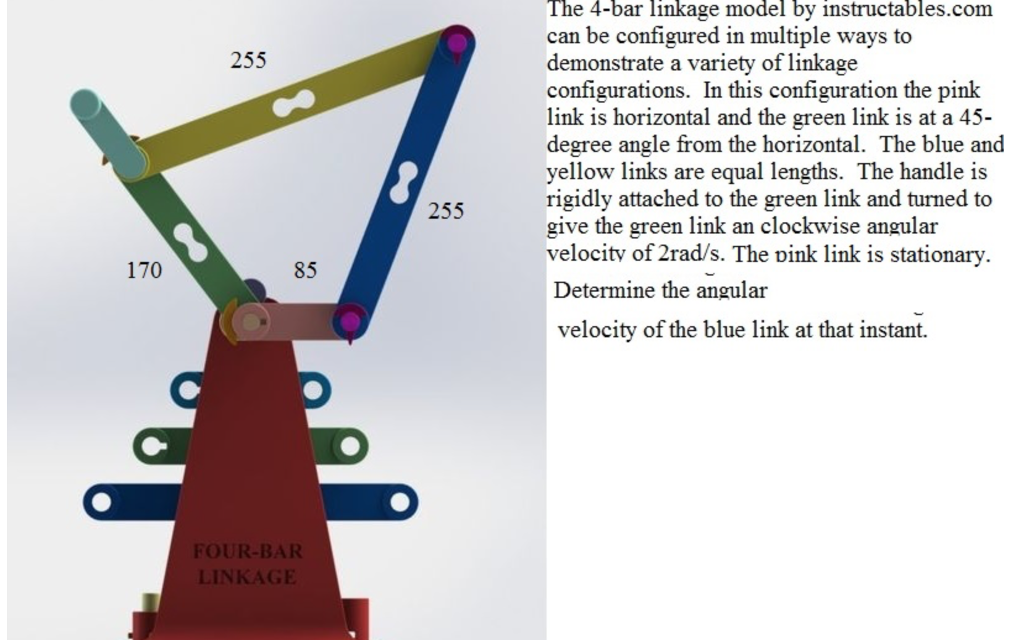 Solved The 4-bar linkage model by mstructables.com can be | Chegg.com