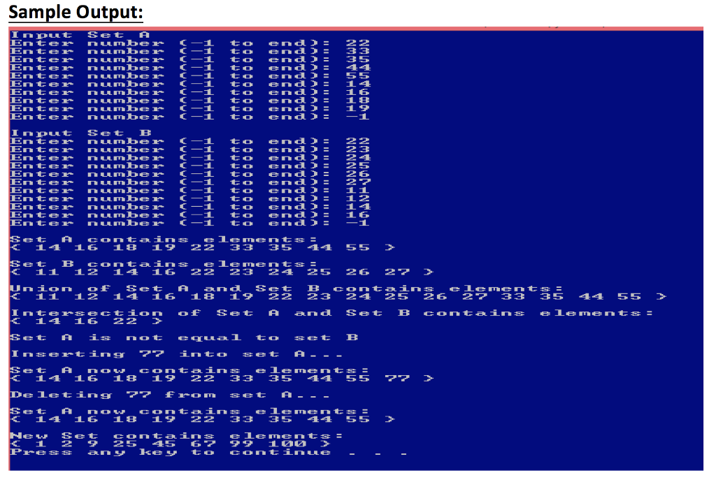 Create A Class Of Integerset Each Integerset Object