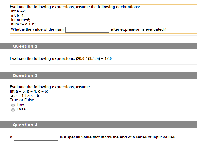 Solved Evaluate the following expressions, assume the | Chegg.com