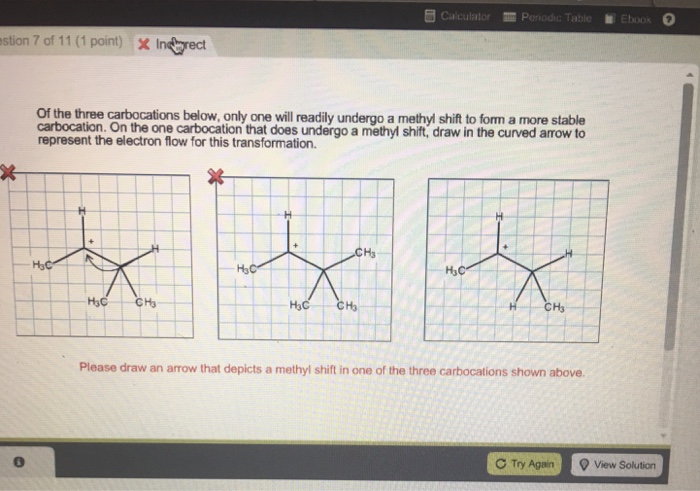 Solved Of me three carbocations below, only one will readily | Chegg.com