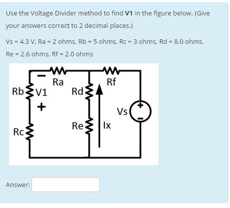 Solved Use the Voltage Divider method to find V1 in the | Chegg.com