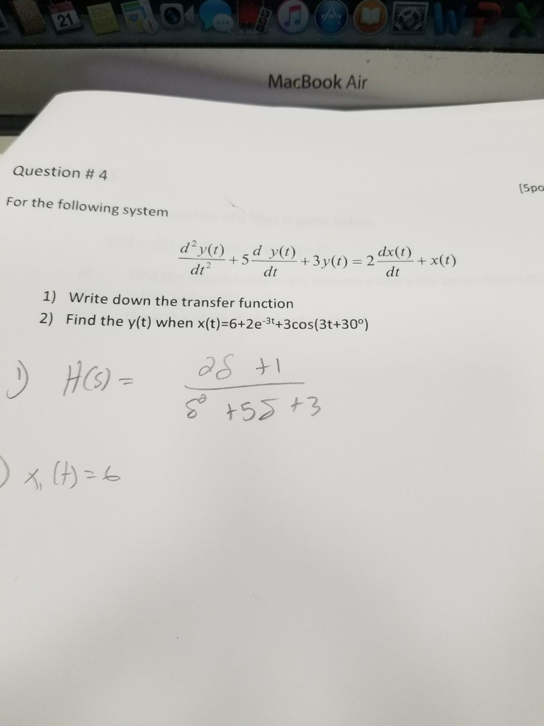 Solved MacBook Air Question # 4 [Spo For the following | Chegg.com