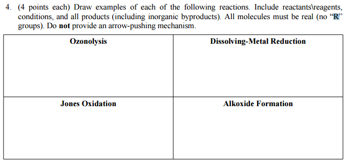 Solved Draw examples of each of the following reactions. | Chegg.com