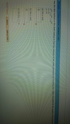 Solved Use the disk method or the shell method to find the | Chegg.com