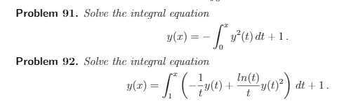 Solved Solve the integral equation y(x) = -integral^x_0 y^2 | Chegg.com