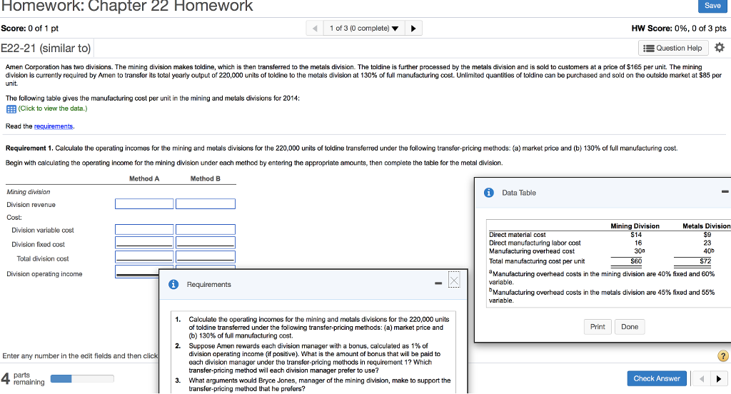 Homework Chapter 22 Homework Score 0 Of 1 Pt E22 21 Chegg
