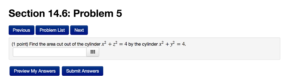 Solved Find the area cut out of the cylinder x^2+z^2=4 by | Chegg.com